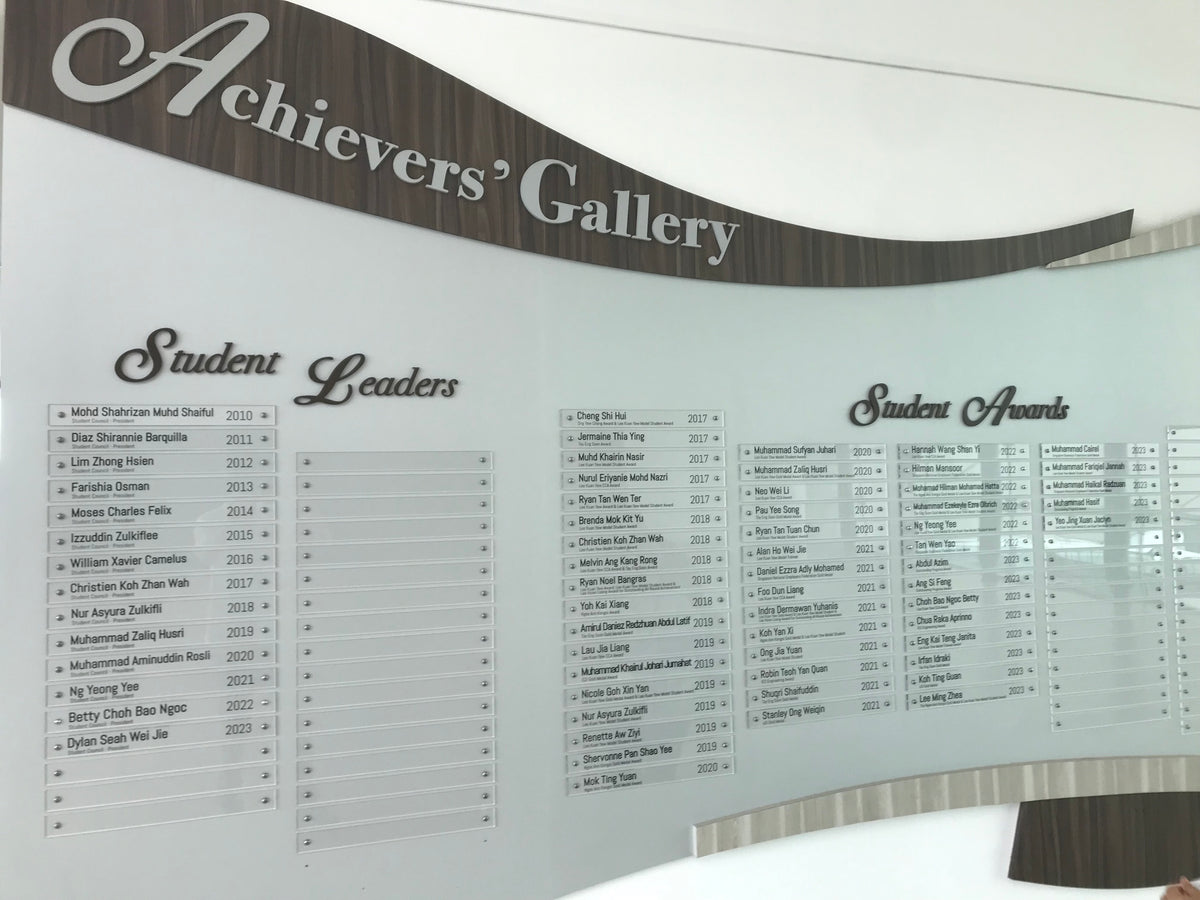 Acrylic Name Plates for Hall of Fame – Lightning Prints